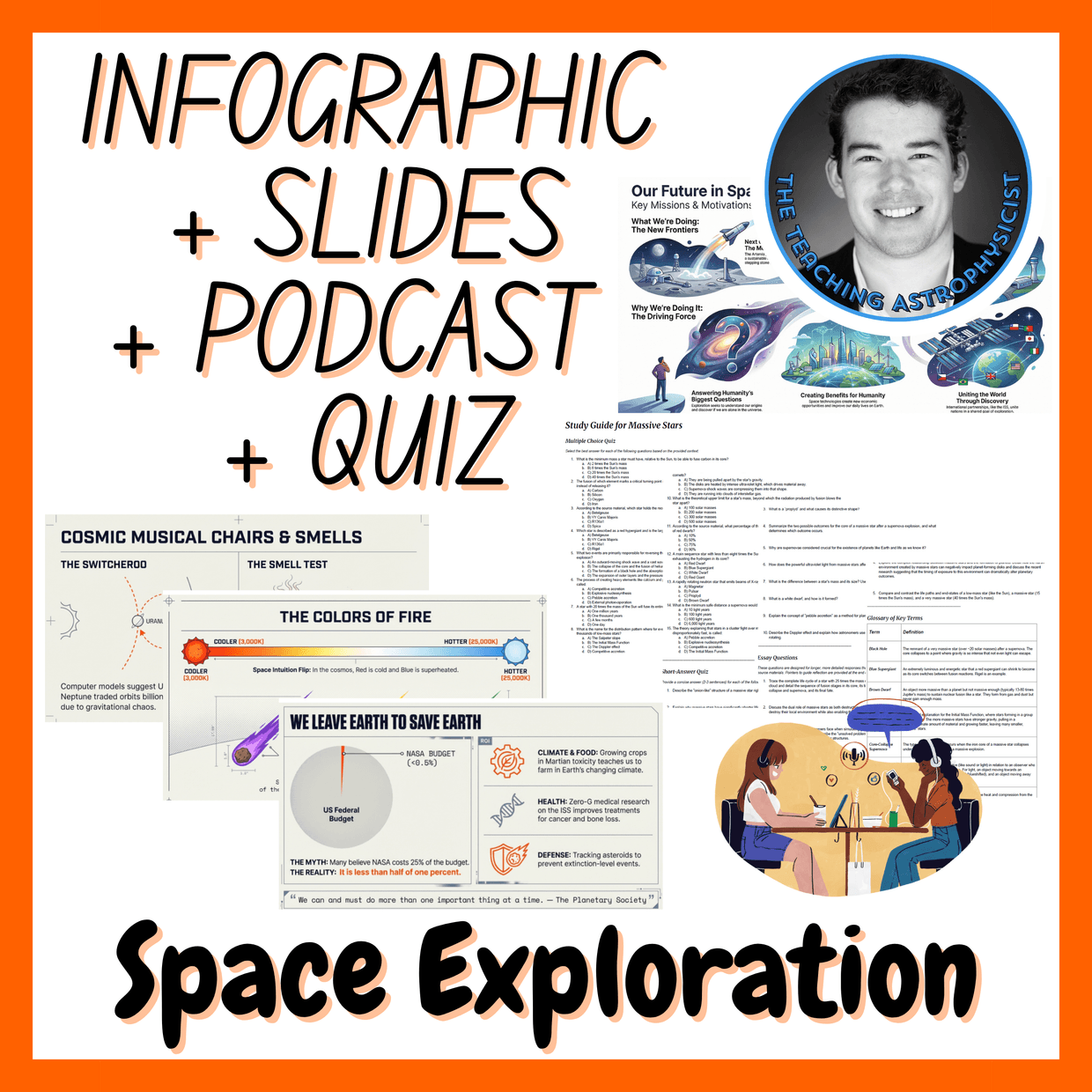 Space Exploration | Infographics + Slides + Podcast + Quiz Space ...