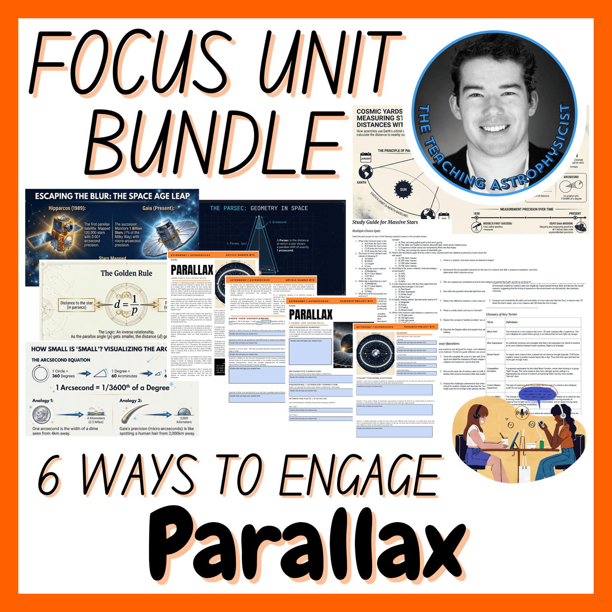 Parallax | Space Science Research Project Template | Digital + Print + HTML