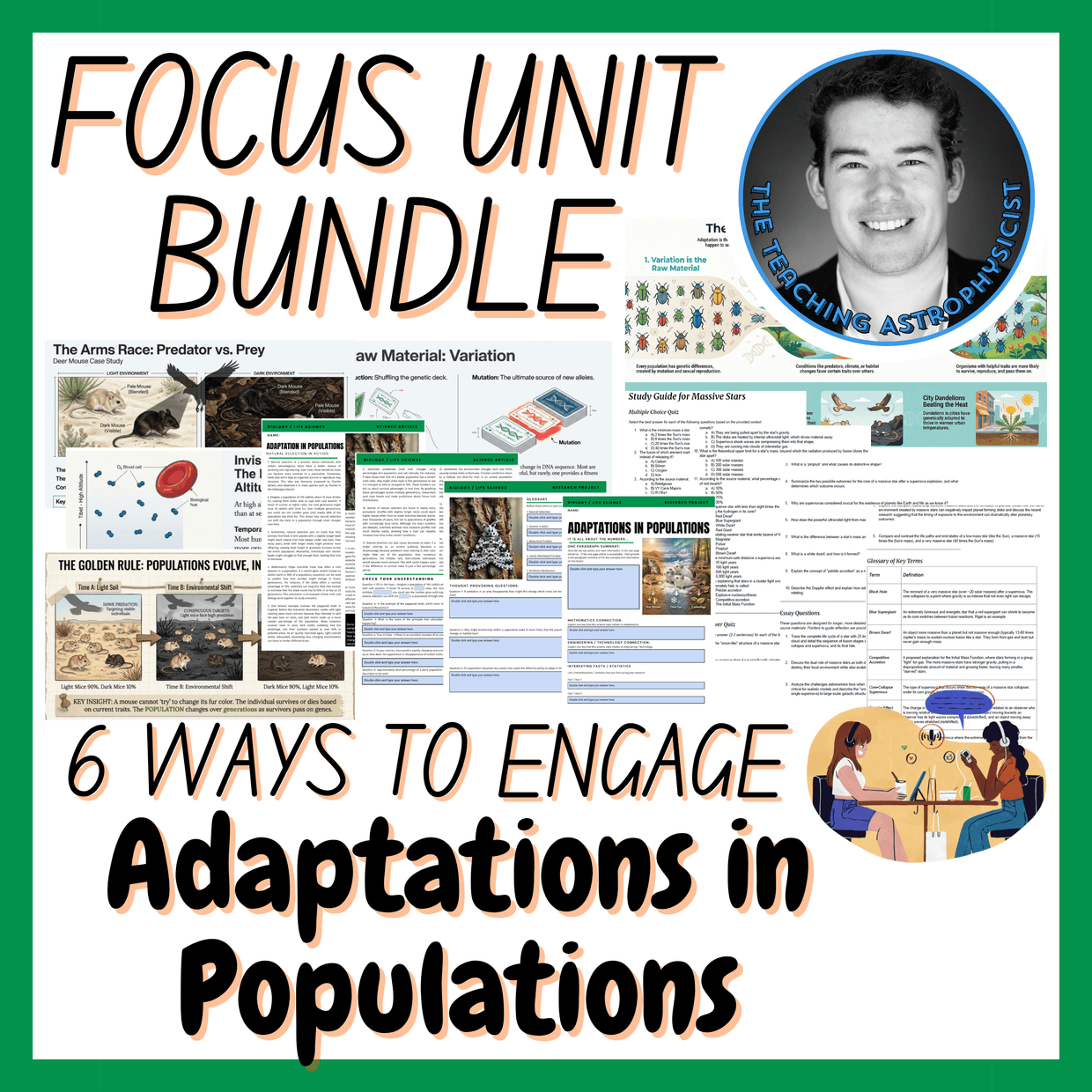 Adaptations of Populations | Biology Focus Unit Bundle | 6 Resources ...