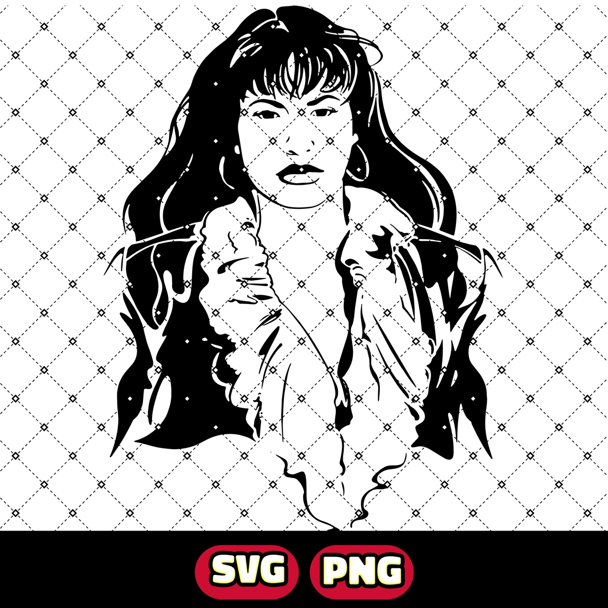 Selena Quintanilla Illustration Silhouette SVG, JPG and PNG Instant ...