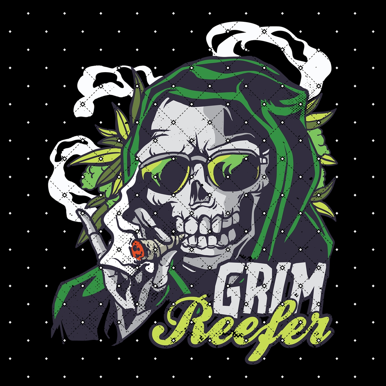 Grim Reefer SVG File. 420 Grim Reaper Stoner Digital Download