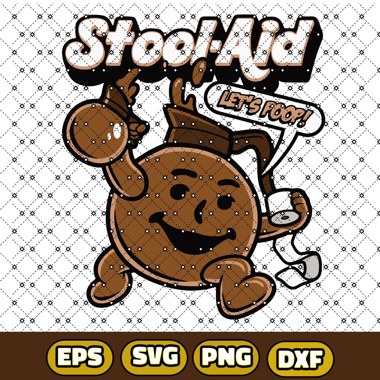 Funny Retro Kool Aid PNG, SVG, Instant Download. Stool Aid Poop Time Files.