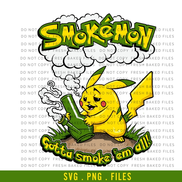 420 Smokemon Pokeman SVG and PNG file instant download