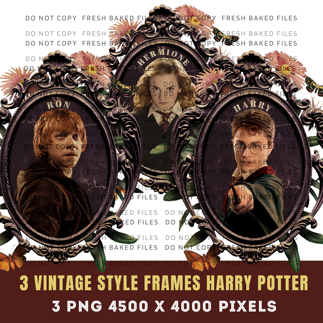3 Harry Potter PNG Files for Sublimation. Harry Potter Vintage Style ...