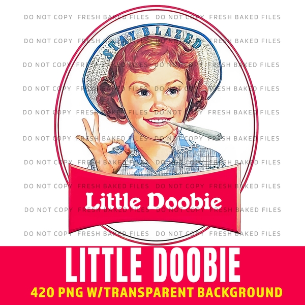 Little Doobie PNG File for Sublimination, 420 Vintage