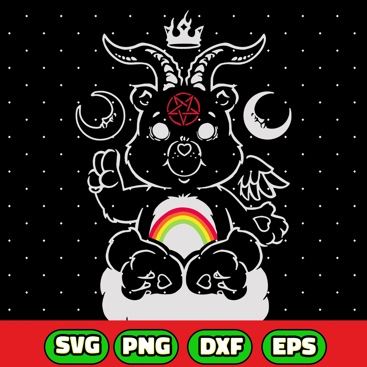 Demonic Care Bear SVG. Satanic Care Bear PNG, Evil Care Bear Digital ...