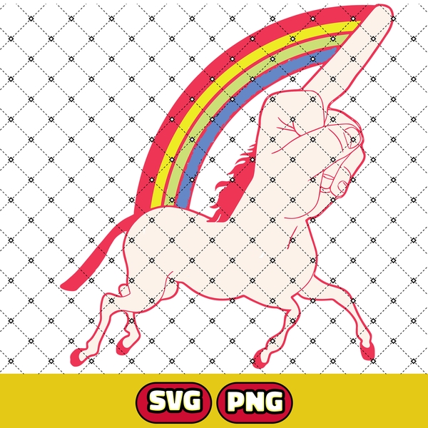 Middle Finger Unicorn Rainbow SVG and Sublimation PNG