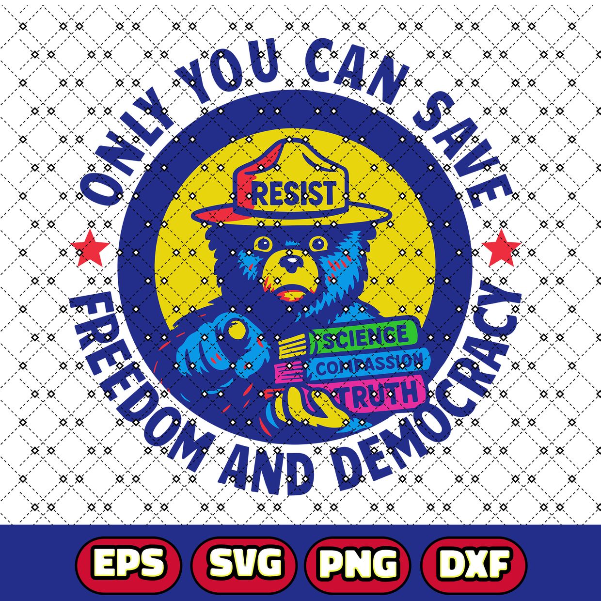 Only On You Can Save Democracy Smokey The Bear Political SVG, PNG, DXF ...