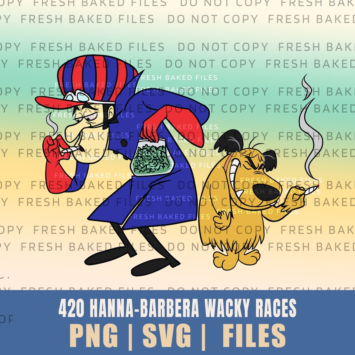Dick Dastardly and Muttley Wacky Races Pot Smoking Illustration ...