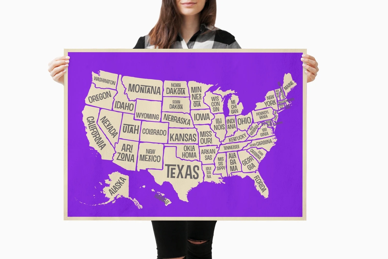 Vintage Retro Layered Style Map of the United States of America SVG ...