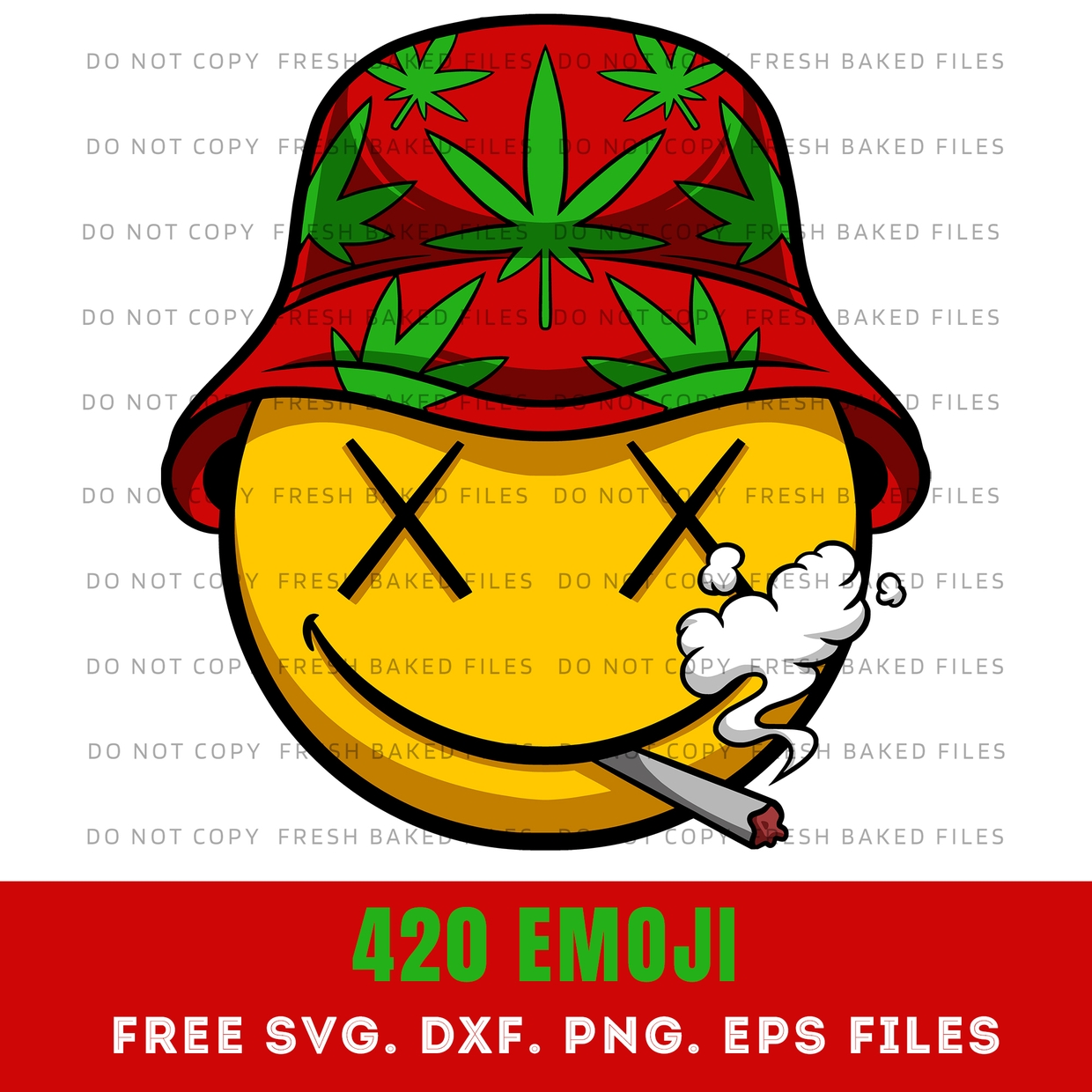 Streetwear Style 420 Emoji Smoking A Bunt SVG, PNG, EPS DXF