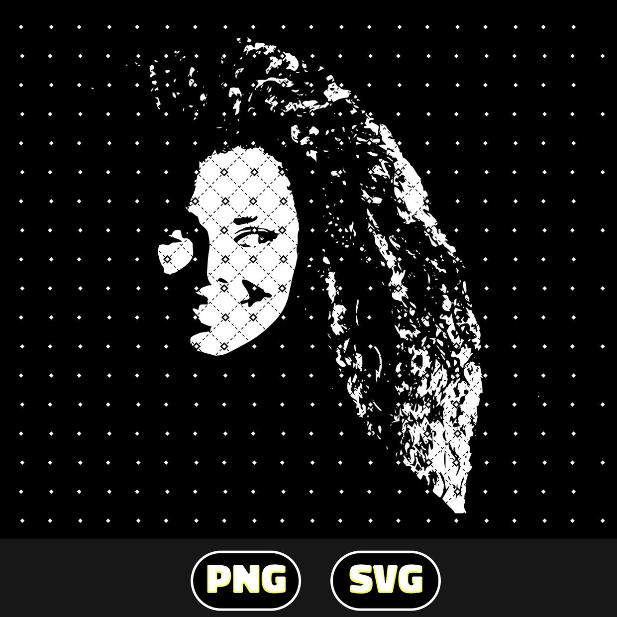 Janet Jackson Black And White SVG and PNG Instant Download