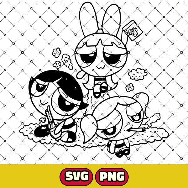 The Powerpuff Girls 420 Silhouette | Funny Powerpuff G