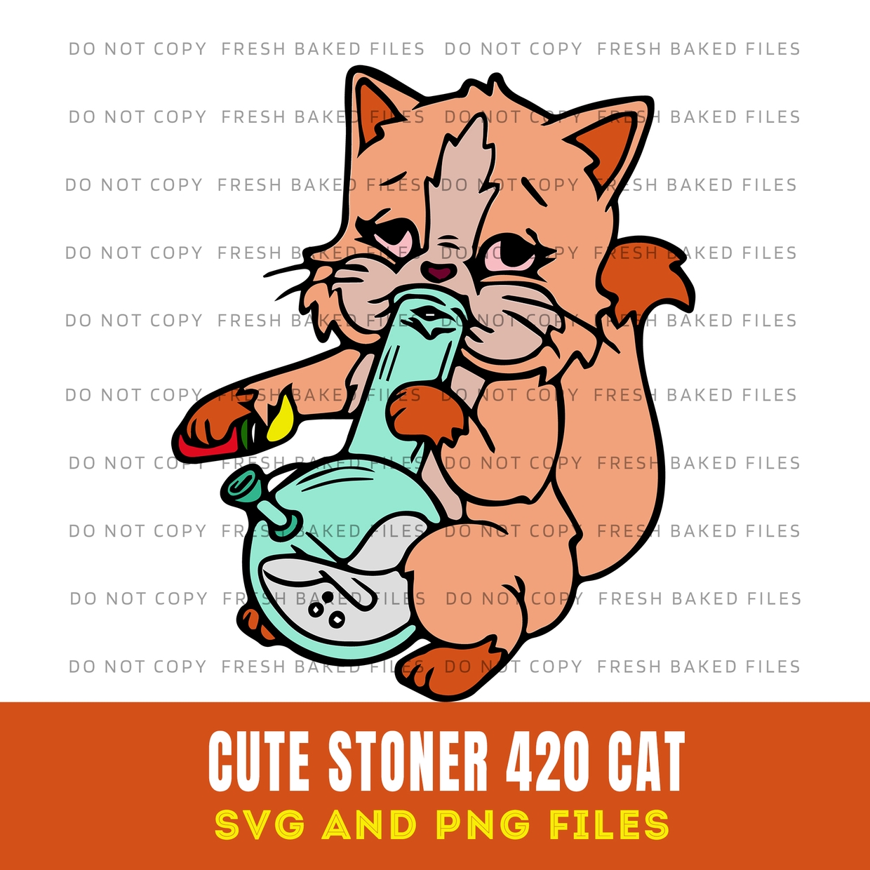Adorable Stoner Cat 420 SVG, Cute Cannabis Cat PNG File For POD, Scrap ...