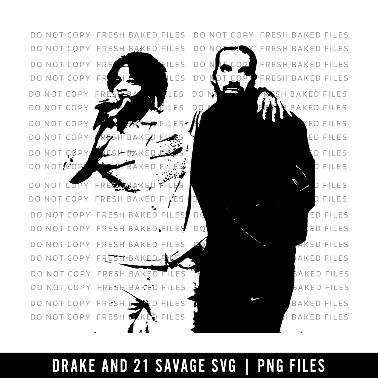 Drake and 21 Savage Silhouette SVG and PNG Digital Download