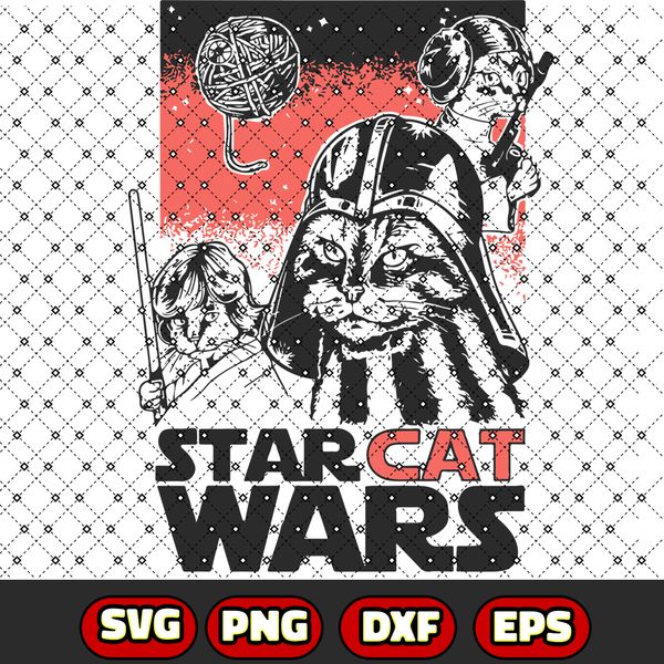 Cat Star Wars SVG. Star Cat Wars PNG, EPS, DXF. Funny