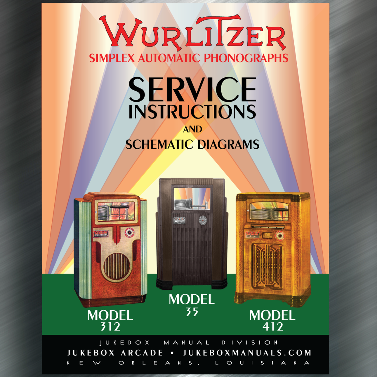 WURLITZER Simplex Models 312, 412 and 35 Service Manual and Parts List