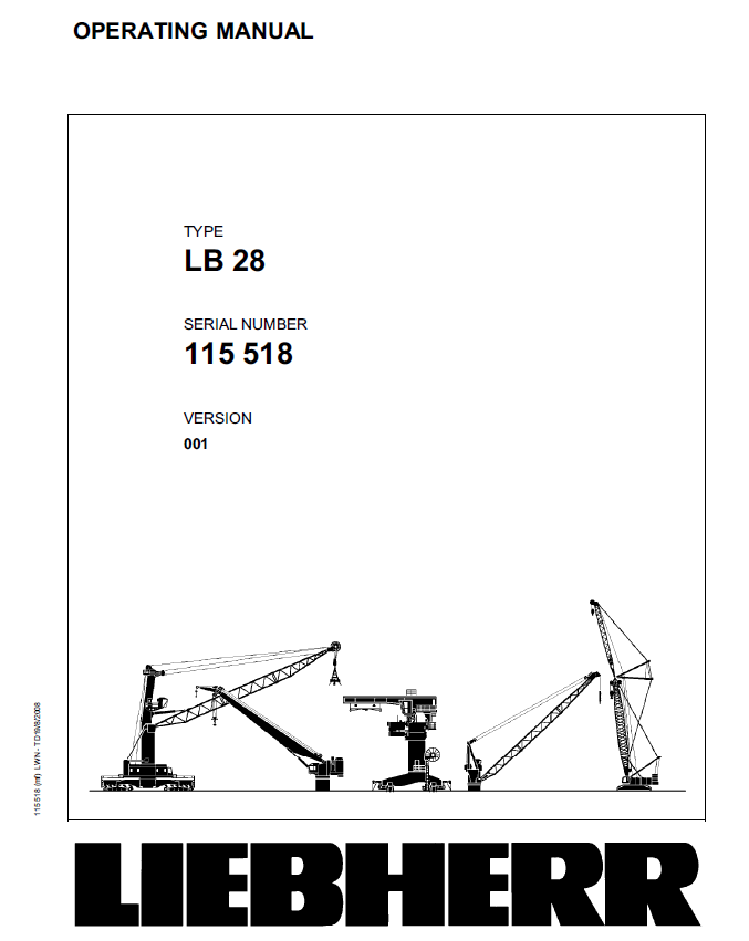 Liebherr Crawler Crane LB 28 115518 Technical Informat