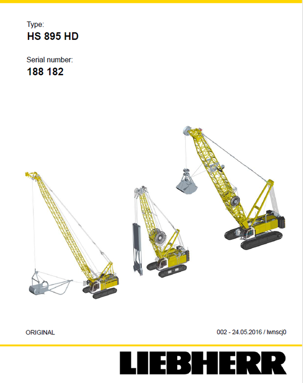 Liebherr Crawler Crane HS895 HD 188182 Technical Infor