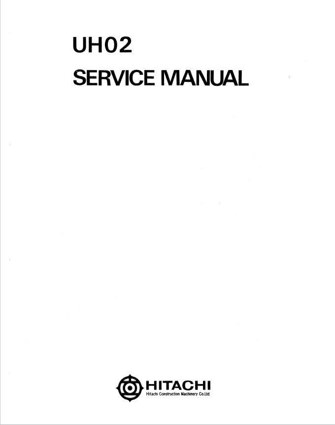 Hitachi UH02i Hydraulic Excavator Service Manual KM-000-BB