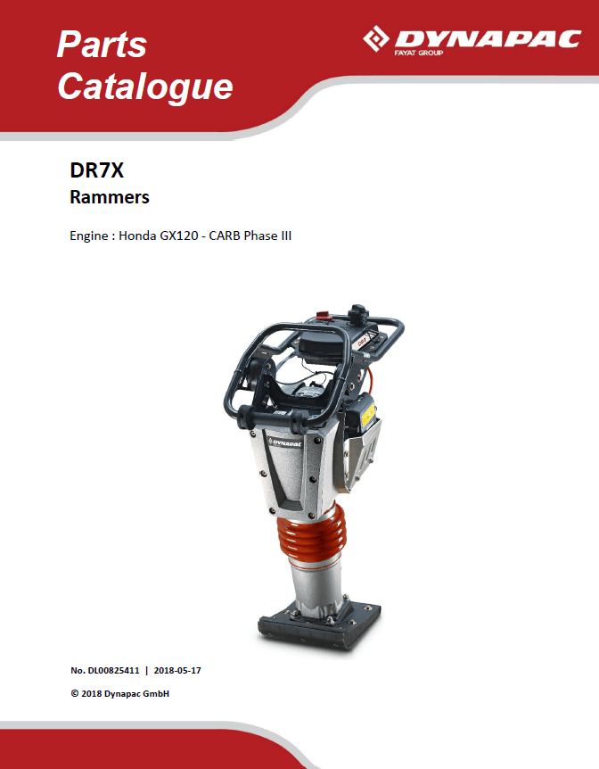 Dynapac DR7X Rammer Operating Instruction Parts Catalogue