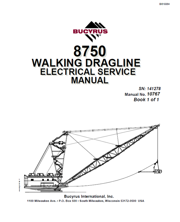 Caterpillar Walking Dragline 8750 Electrical Service M