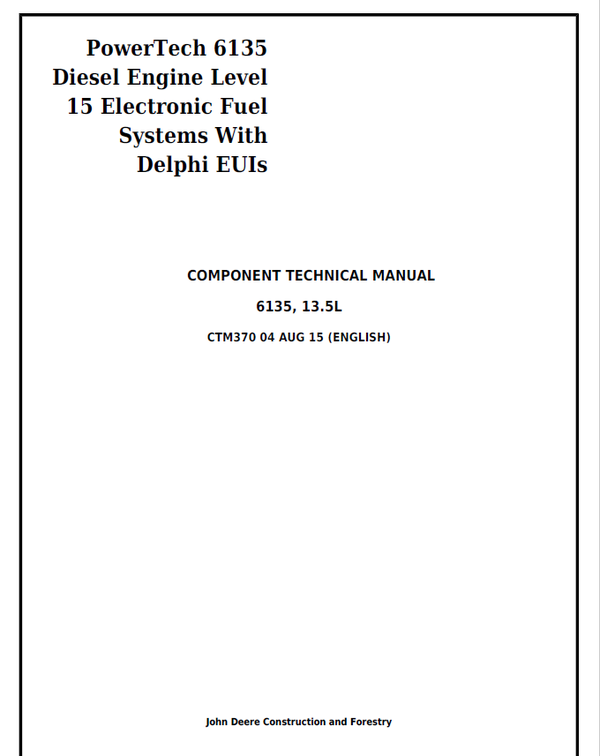 John Deere PowerTech 6135 Technical Manual Diesel Engi