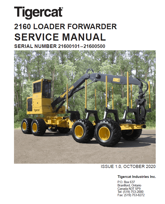 TigerCat Loader Forwarder 2160 Operator and Service Manual