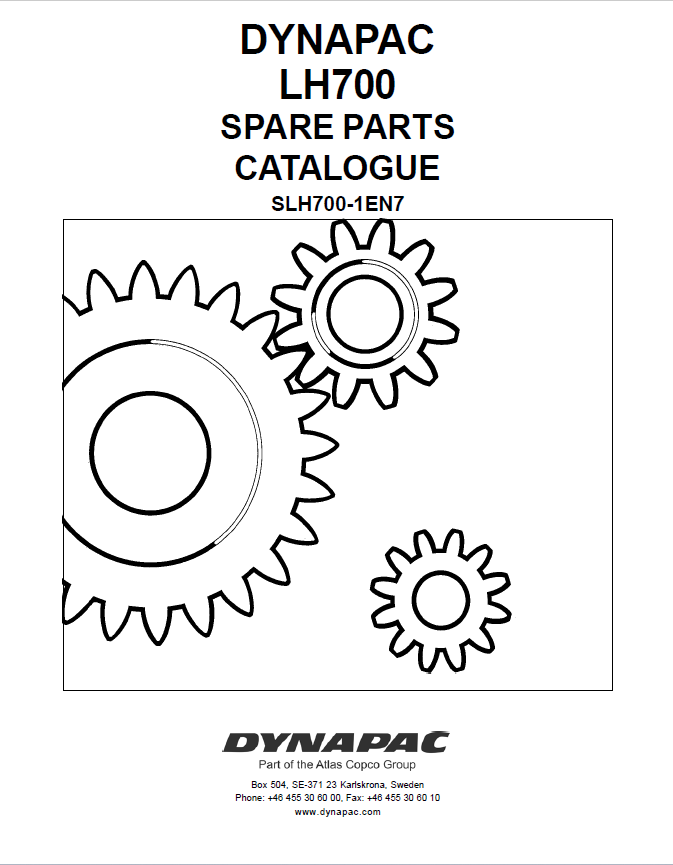 Dynapac LH700 Plate Compactor Parts Operation Maintena