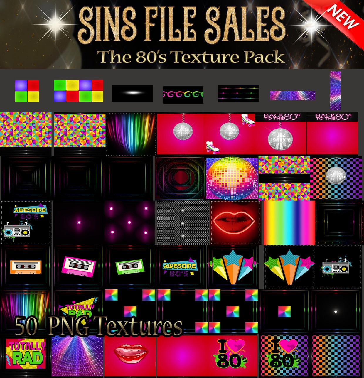 The 80's Texture Pack ( 50 png)