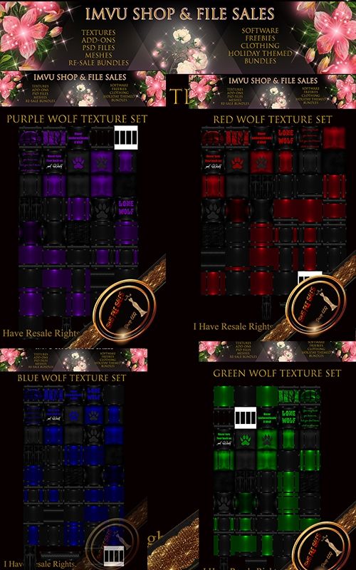Bundle and Save -Wolf Texture Bundle 4 Texture Packs Included Over 170 ...