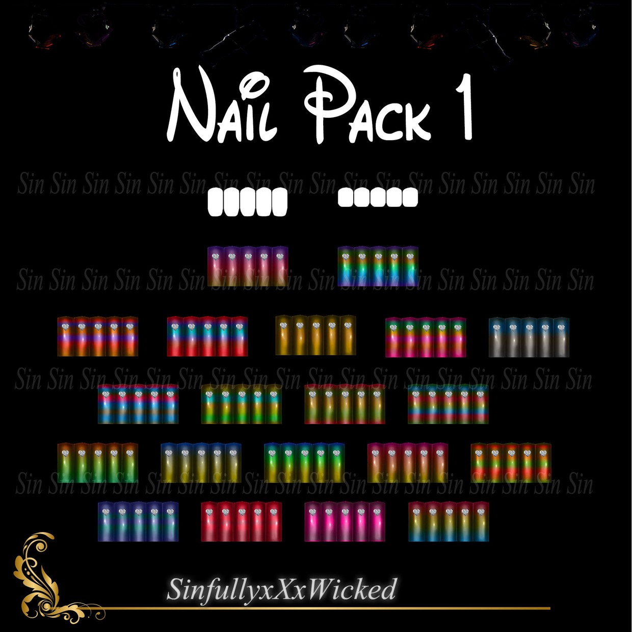 Nail Pack 1 (20 Nail Colors + 2 Nail Opacity Maps)