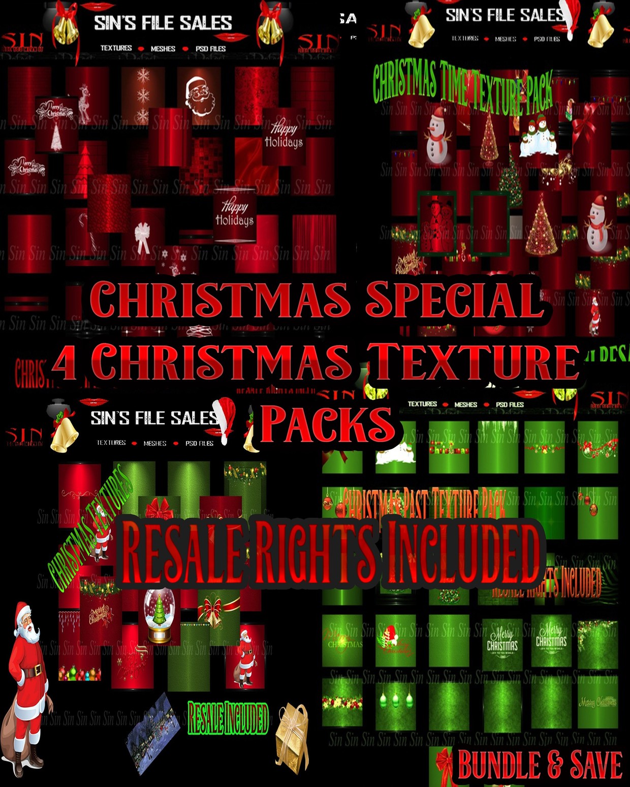 🎅🎄 Christmas Texture Mega Bundle with Bonus 15 Free Textures🎅🎄Resale ...