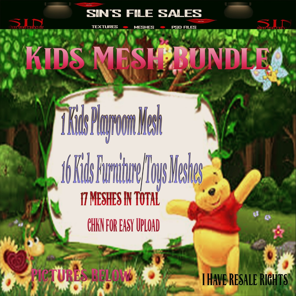 Super Deal.. Kid's Mesh Bundle 1 Kids Playroom Mesh, 16 Furniture/Toys ...