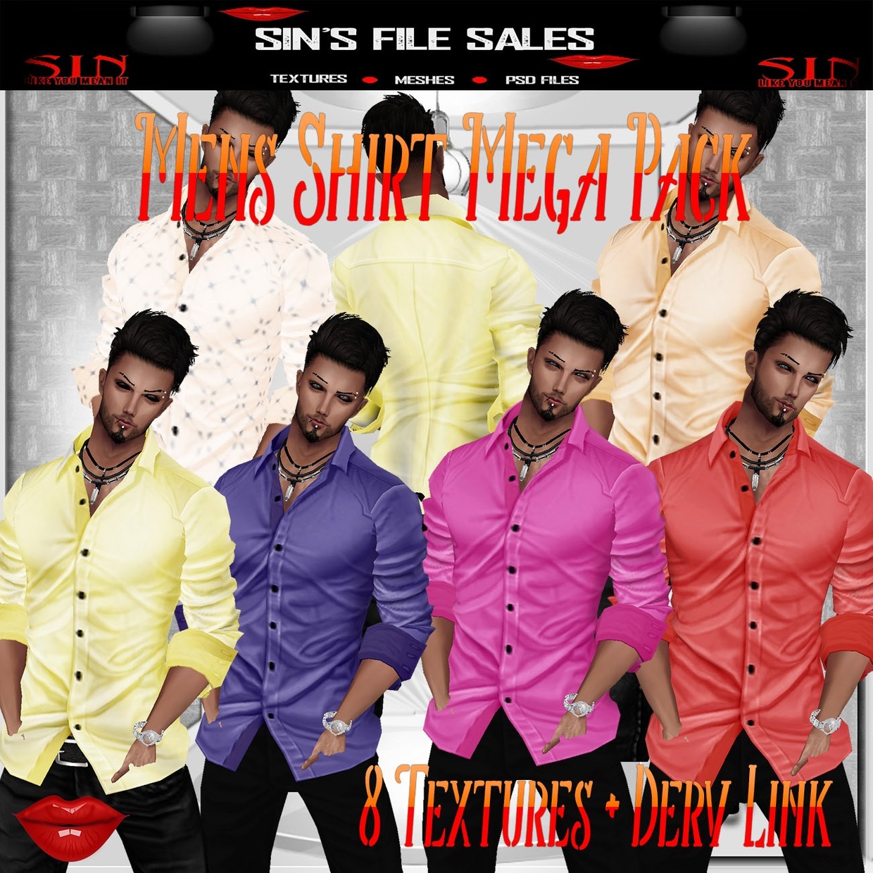 Mens Mega Pack * 8 Textures + Derv Link