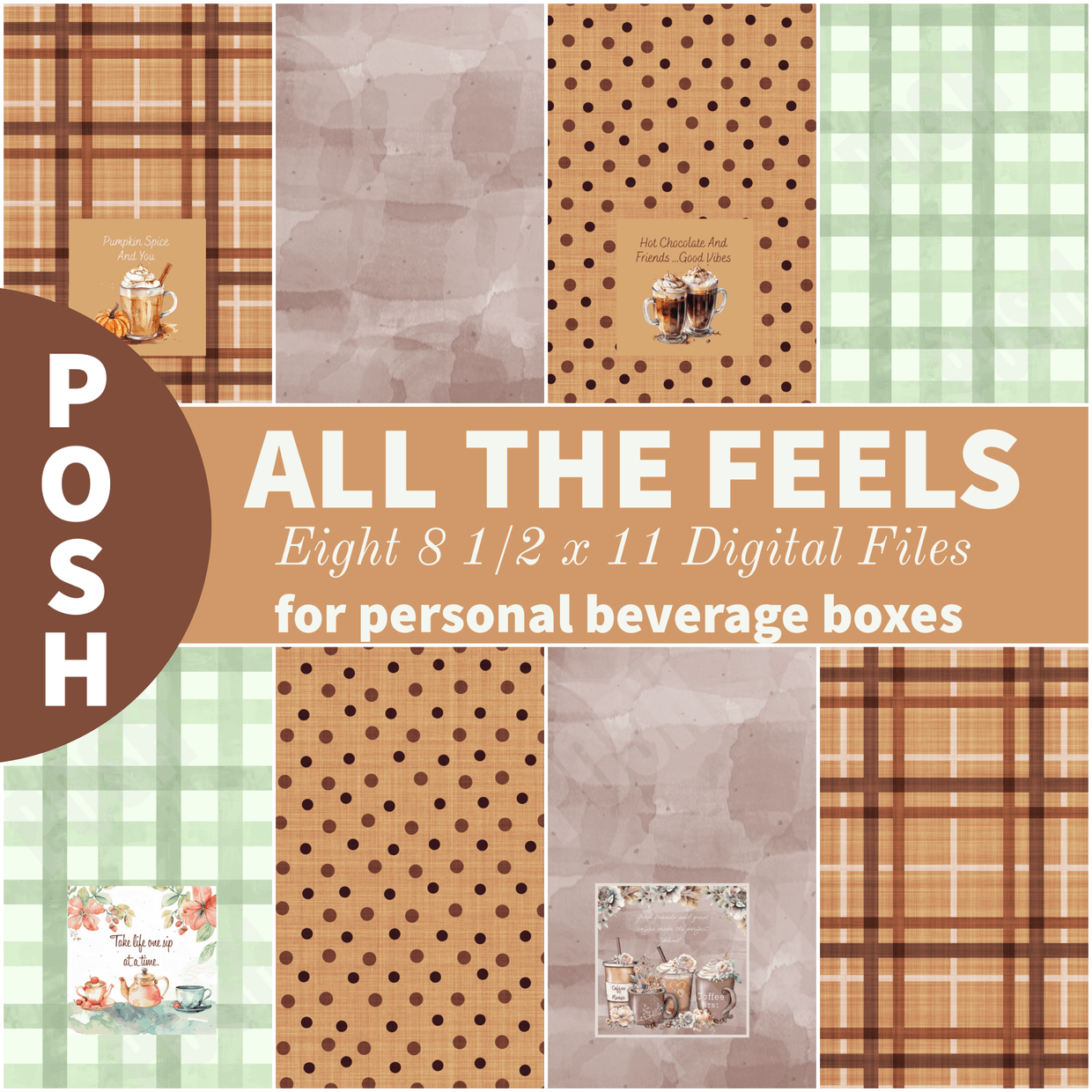 ALL THE FEELS Digital Papers. BEVERAGES