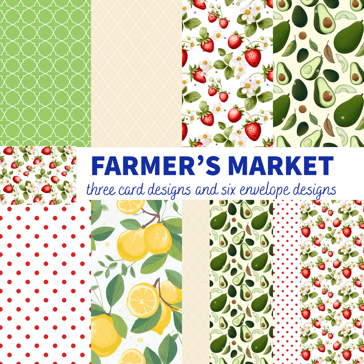 FANCY CARD TRIO-FARMER’S MARKET DIGITAL CARD SET