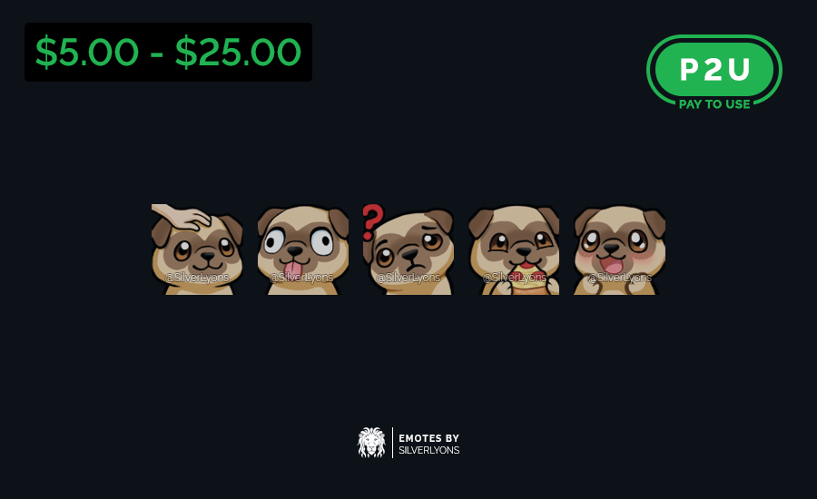 [P2U] Pug Twitch Emotes