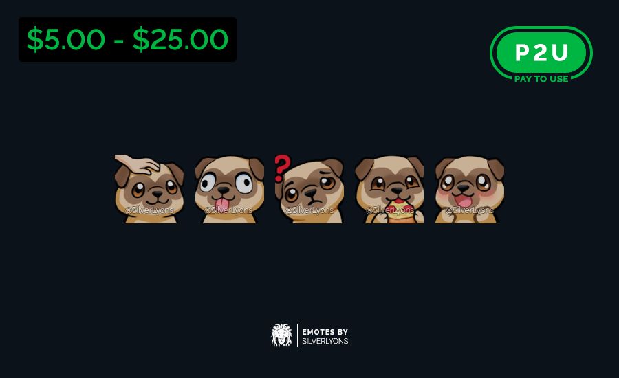 [P2U] Pug Twitch Emotes