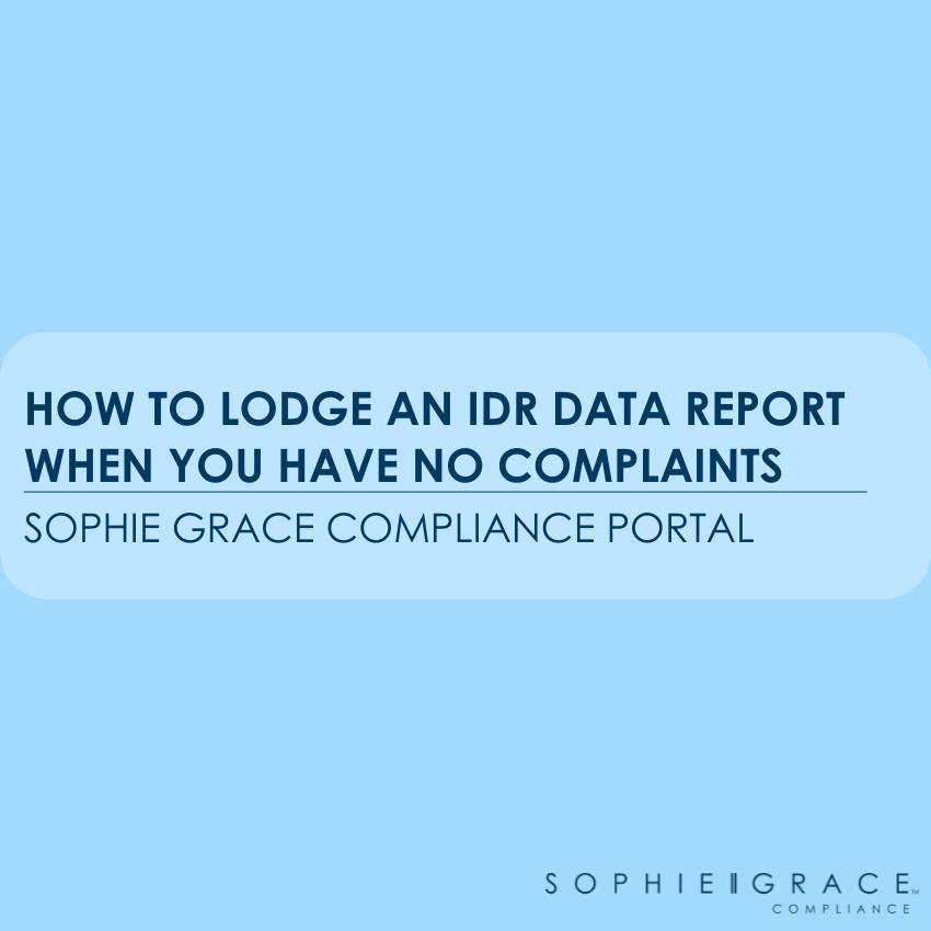 How to lodge an IDR data report when you have no complaints