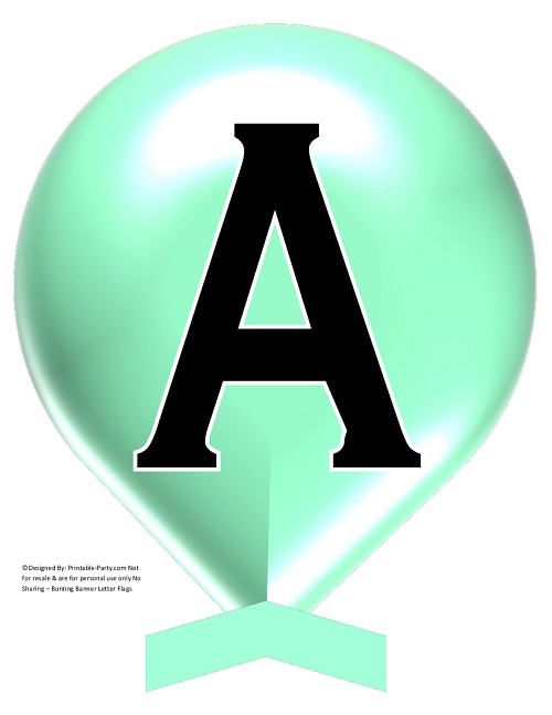 LARGE-MINT-GREEN-BALLOON-PRINTABLE-BANNER-LETTERS-A-Z-0-9
