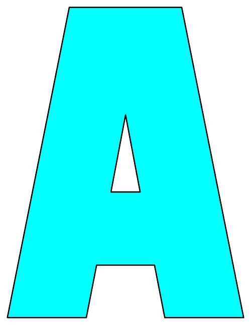 8X10.5 Inch Aqua Printable Letters A-Z, 0-9