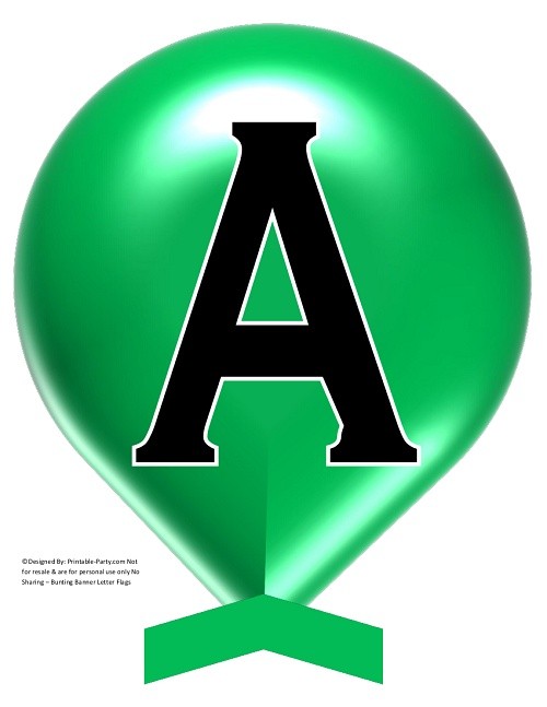 LARGE-GREEN-BALLOON-PRINTABLE-BANNER-LETTERS-A-Z-0-9