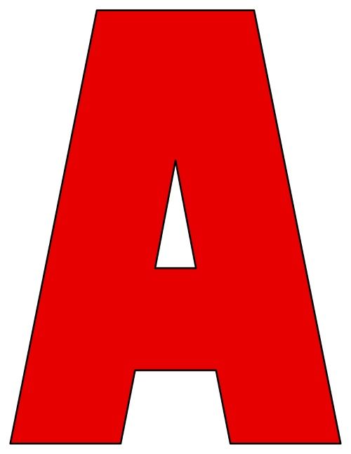 8X10.5 Inch Red Printable Letters A-Z, 0-9