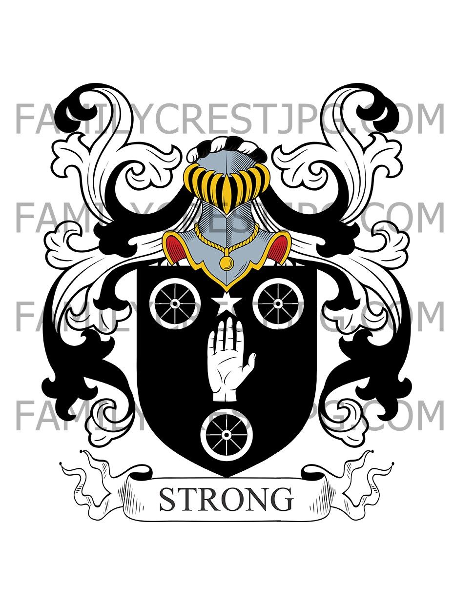Strong Family Crest - Ballycowlan or Ballycoolen, co. Dublin, Ireland