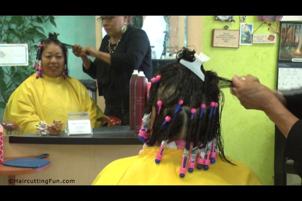 Hair Perming with Pen Stick Perm Rods at Carmen's Salo