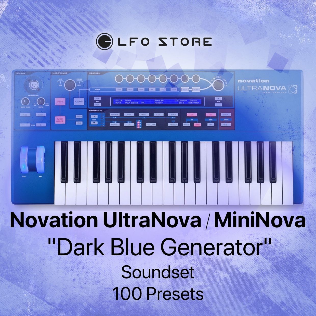 KAV Novation UltraNova “Dark Blue Generator” Soundbank 100 patches.