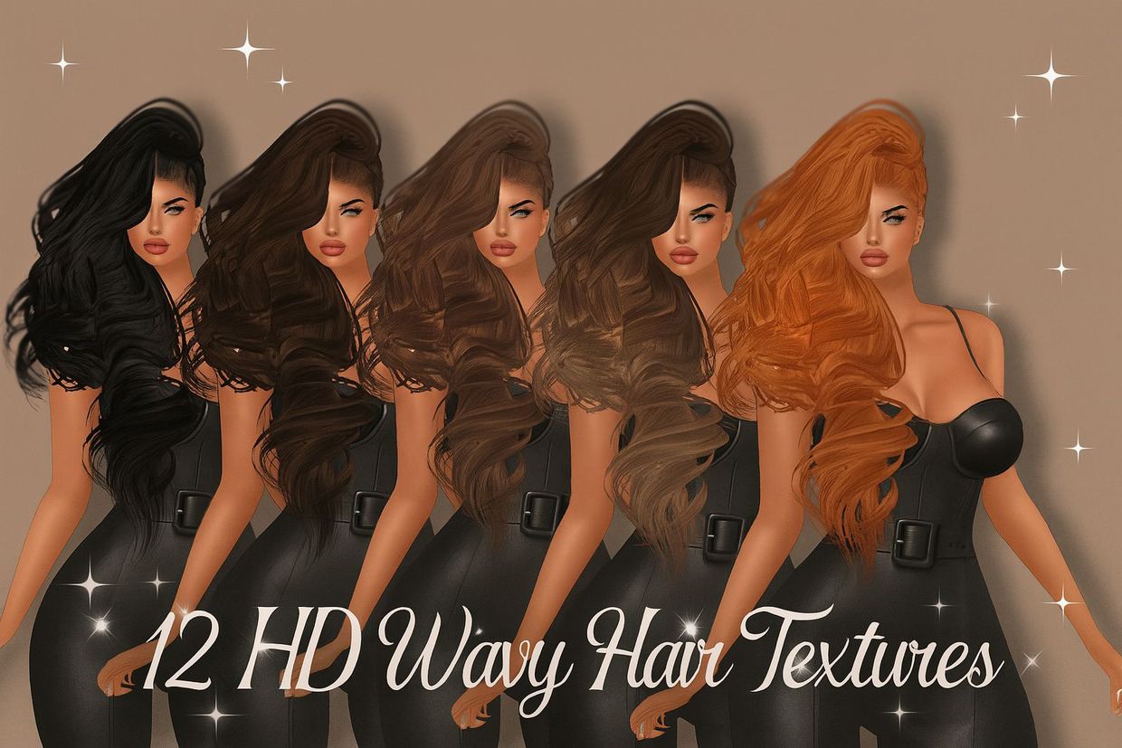 12 HD Dark Shades Hair Colors (imvu Textures)