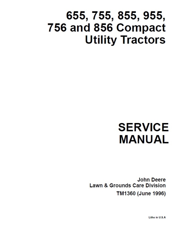 John Deere 855, 955 Compact Utility Tractors SERVICE R