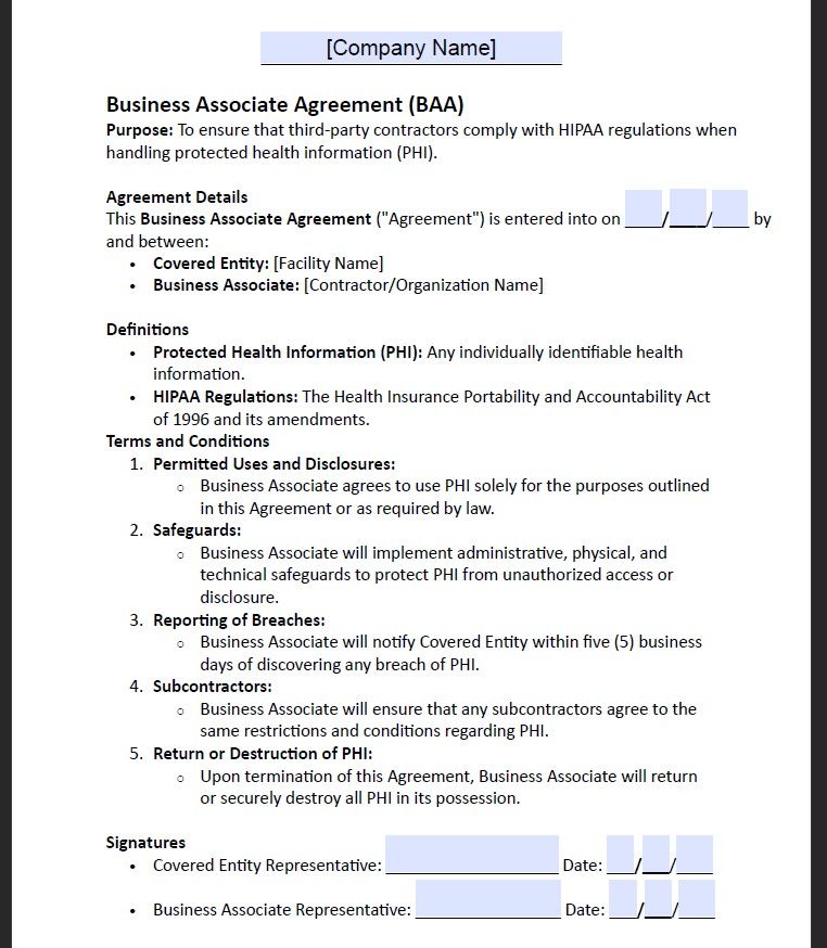 Business Associate Agreement (BAA)